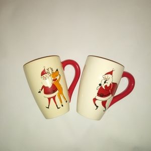 made in china | Dining | Vintage Large Santa Claus Reindeer Mugs | Poshmark